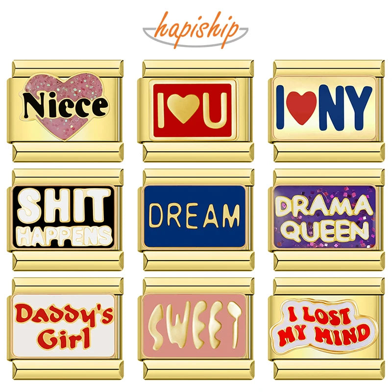 Hapiship Drop Shipping Golden Niece Dream Sweet Queen Italian Charm F – Hapishipstore